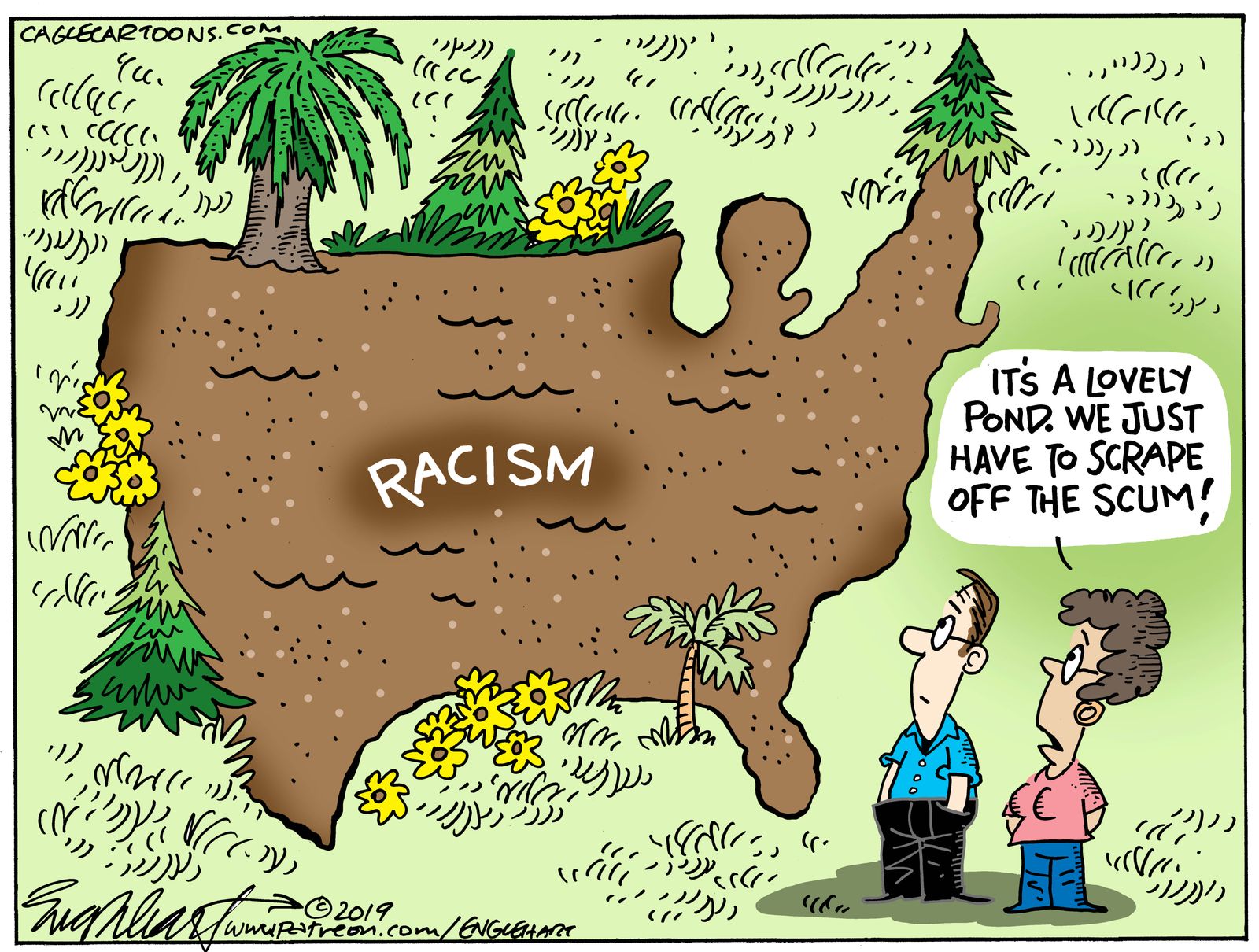 Editorial Cartoon U.S. United States History of Racism Pond Scum | The Week