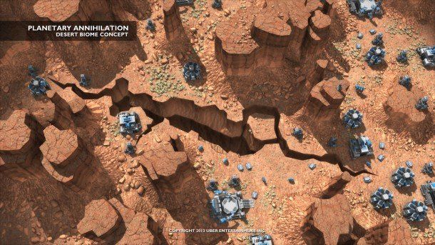 Planetary Annihilation screenshots show buildings, units, unit cannon ...