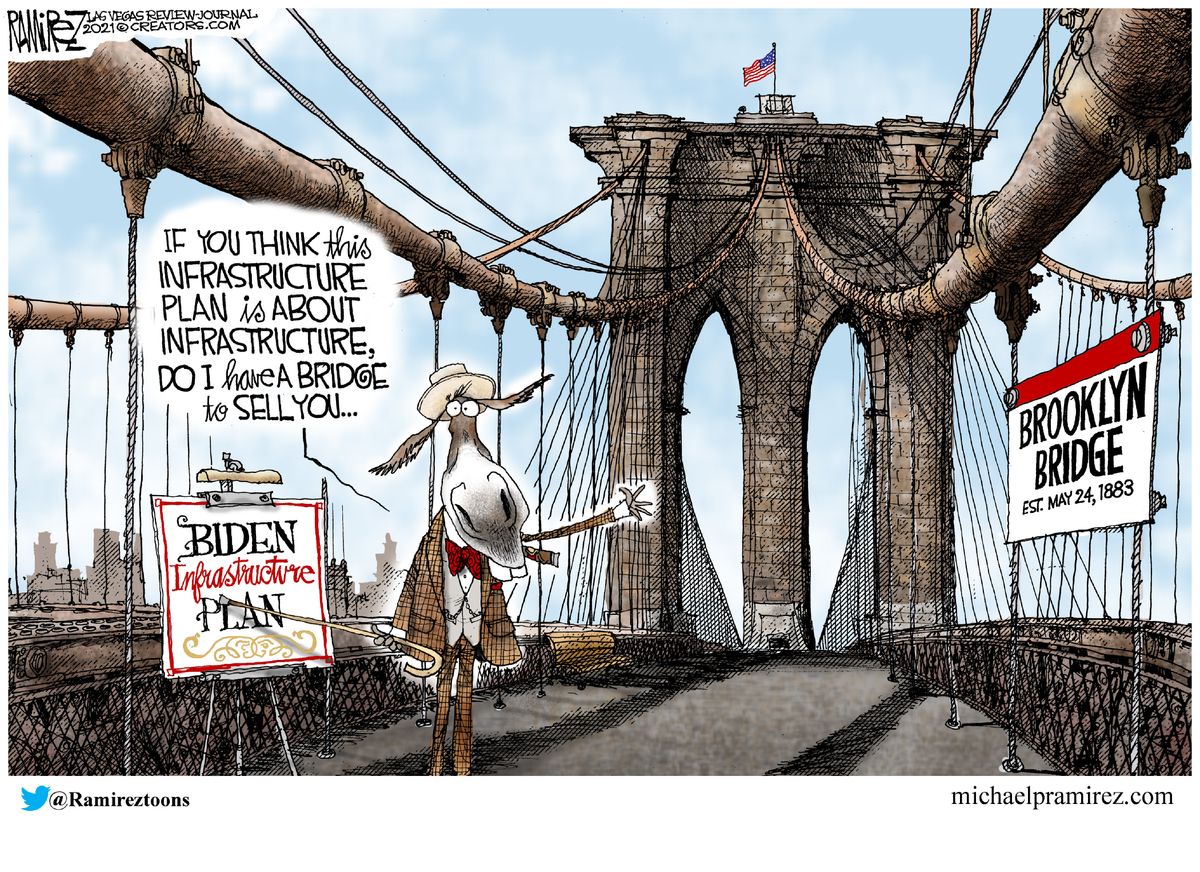 Political Cartoon U.S. democrats infrastructure | The Week