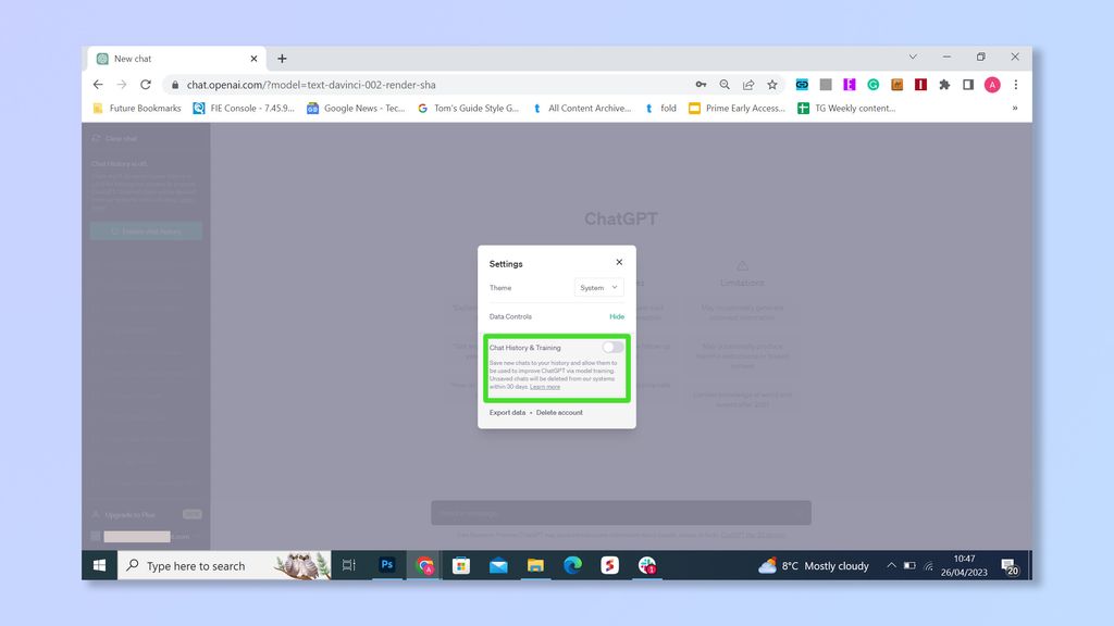ChatGPT is sharing your secrets — keep your chats private by changing ...