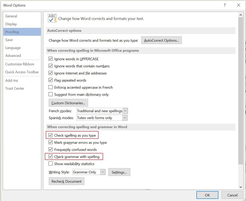 How to disable auto-correct and highlighted misspelled words in Windows ...