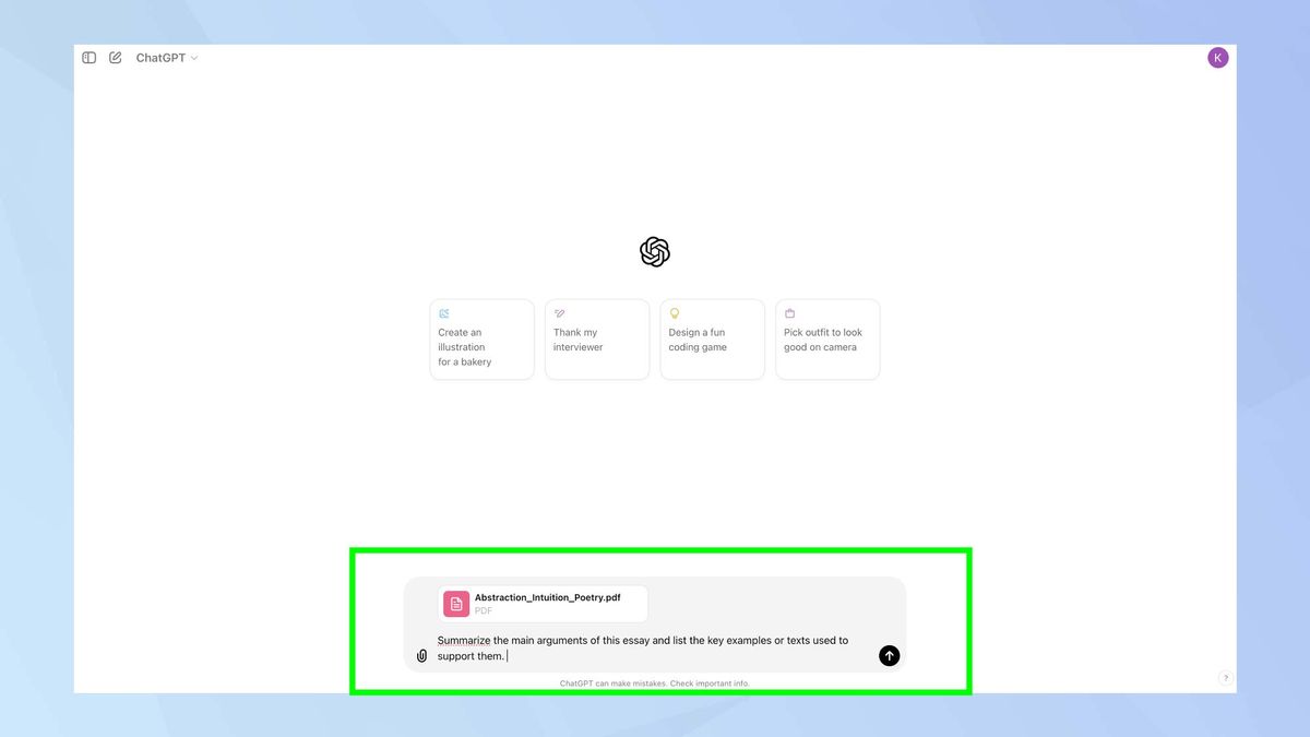 How to use ChatGPT to analyze PDFs for free | Tom's Guide