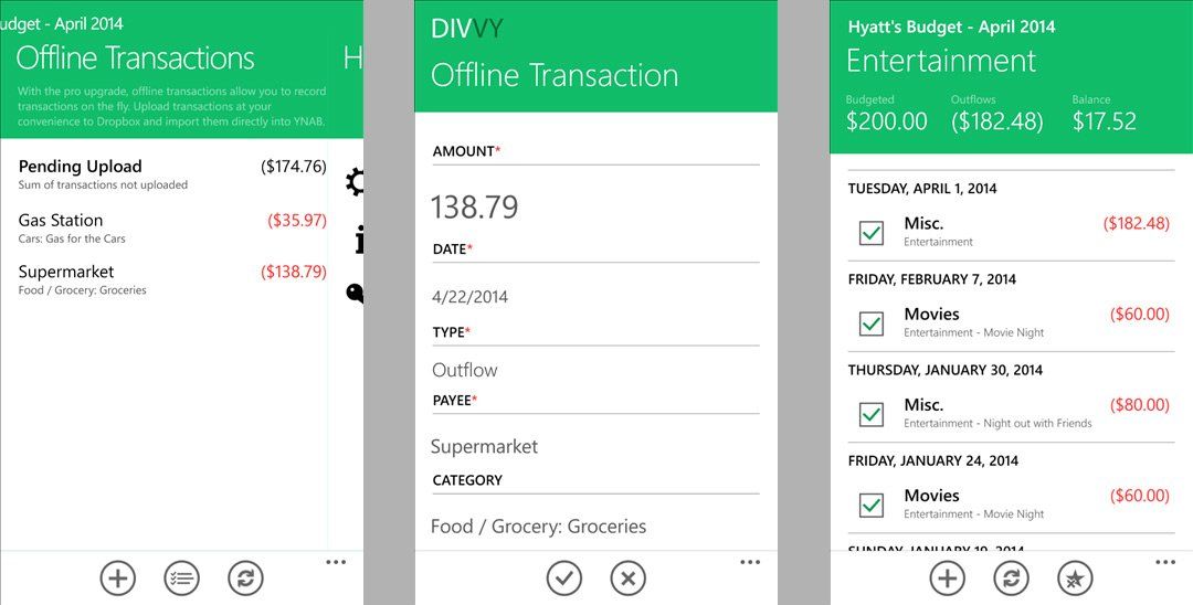 You Need a Budget comes to Windows Phone with Divvy for YNAB | Windows ...