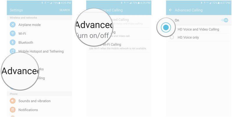 How to enable Advanced Calling features on the Samsung Galaxy S7 ...
