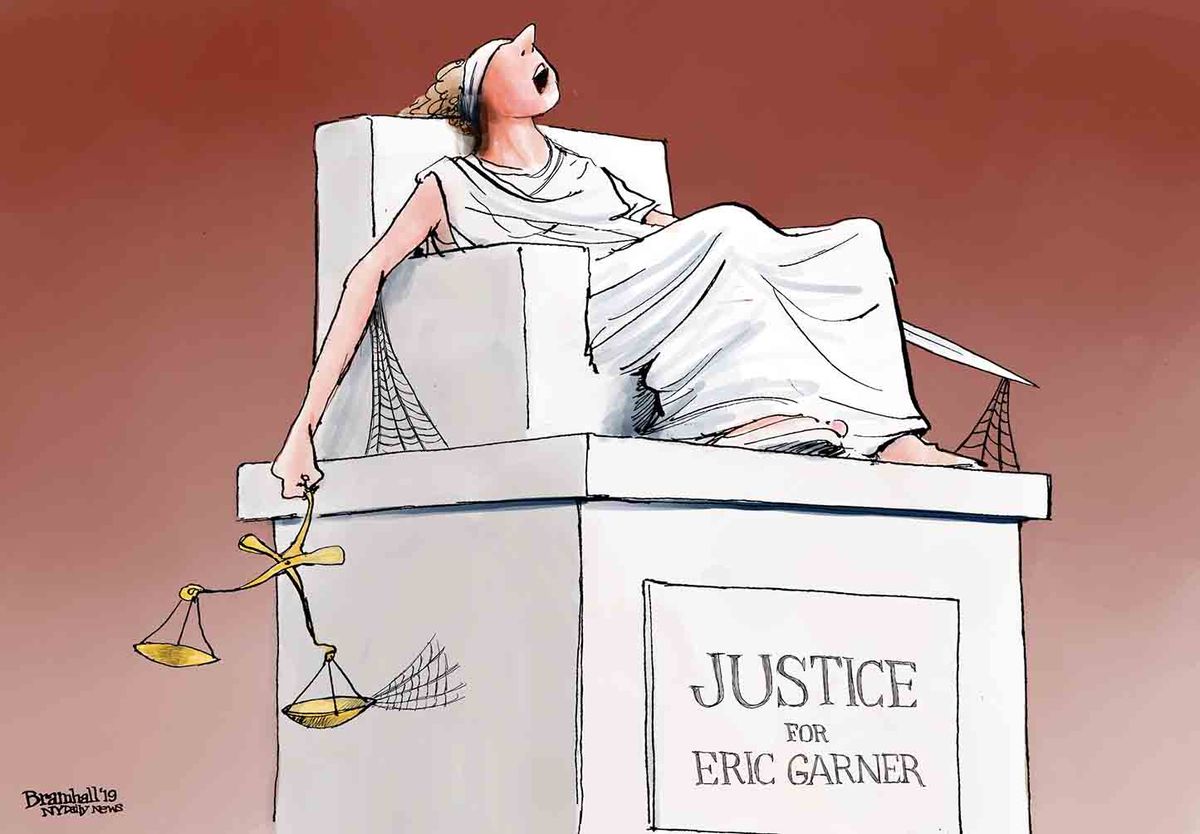 Political Cartoon U.S. Justice for Eric Garner court police brutality ...
