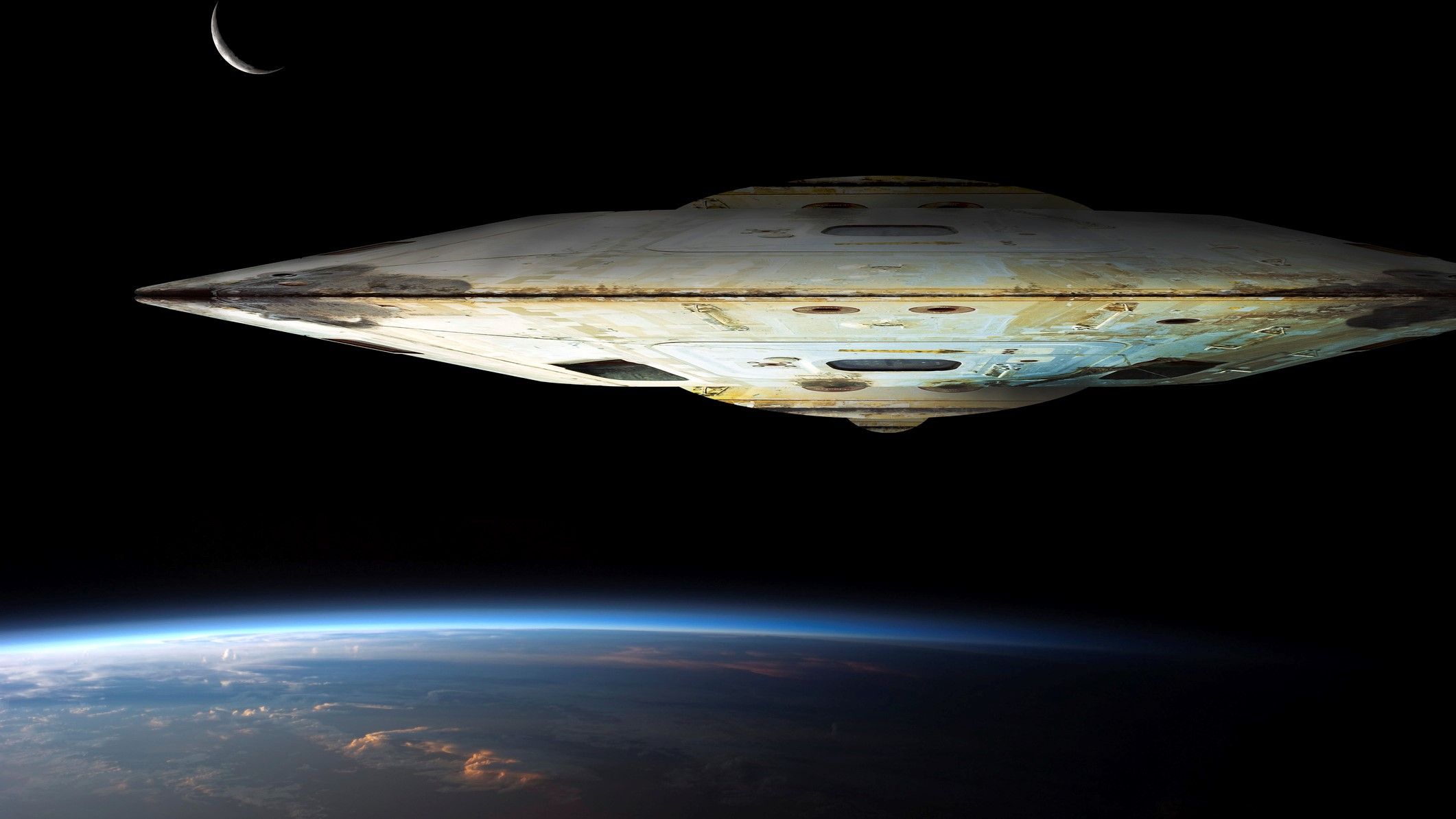 Alien Mothership Floats Past Nasas Iss As Huge Shadow Giant