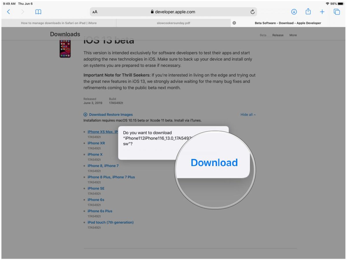 How to manage downloads in Safari on iPad | iMore
