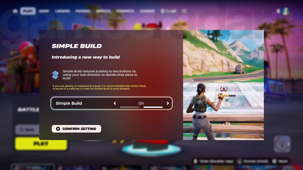 How to turn off Simple Build in Fortnite | GamesRadar+
