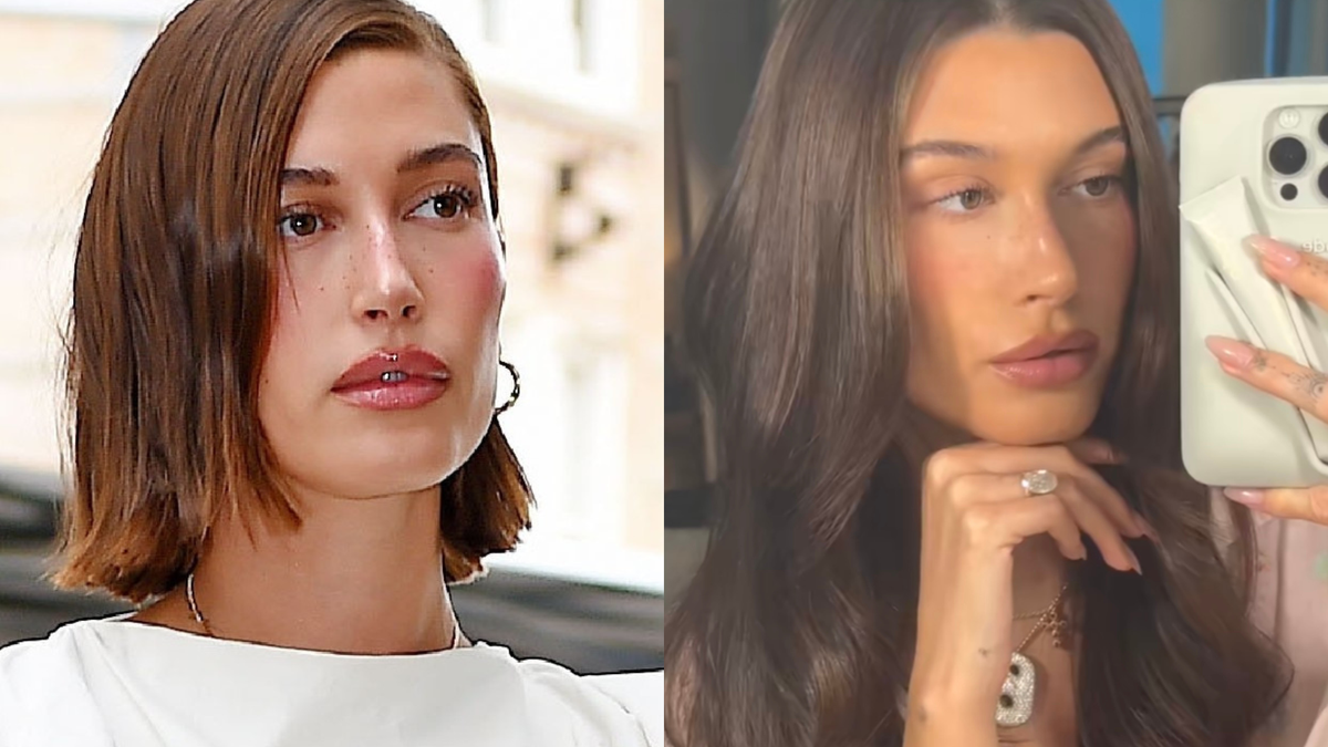 Hailey Bieber Dyed Her Hair Chocolate Brown While Adding New Extensions ...