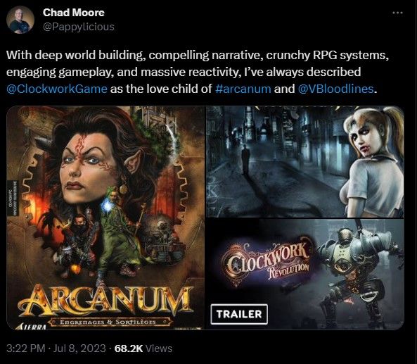 The lead dev of inXile's steampunk RPG says it's a 'love child' of two ...