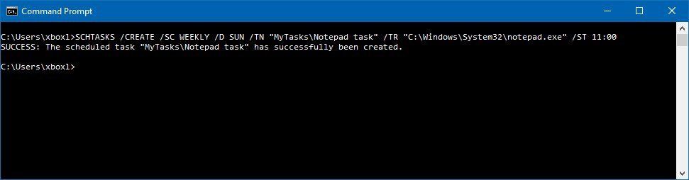 How to create scheduled tasks with Command Prompt on Windows 10 ...
