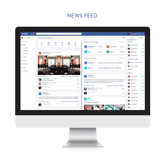 Facebook gets flat and full-screen redesign in this concept | Creative Bloq
