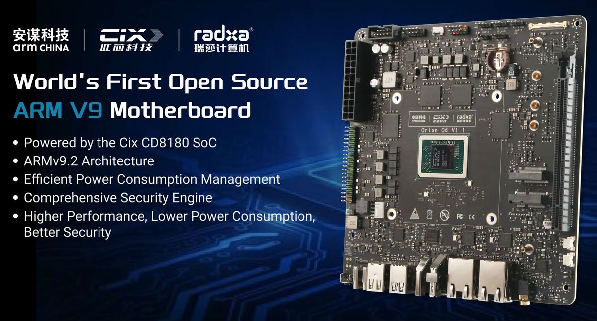 'World's first' open-source Armv9 motherboard surfaces — Radxa Orion O6's pricing starts at $200 ...