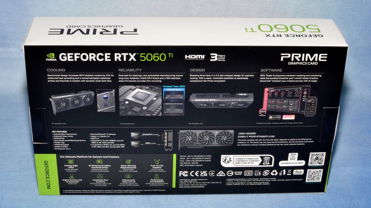 Asus GeForce RTX 5060 Ti 16GB Prime OC - Nvidia GeForce RTX 5060 Ti ...