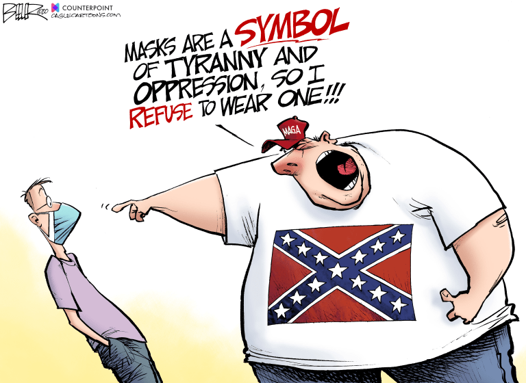 Editorial Cartoon U.S. coronavirus masks confederate flag | The Week