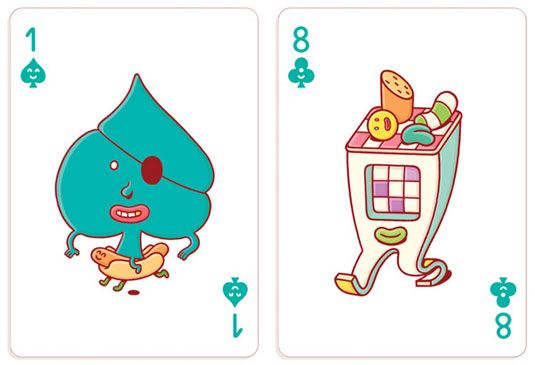 Surreal characters brighten up these delightful playing cards ...