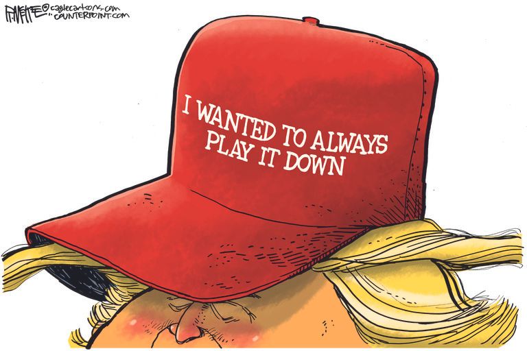 Political Cartoon U.S. Trump COVID maga hat | The Week