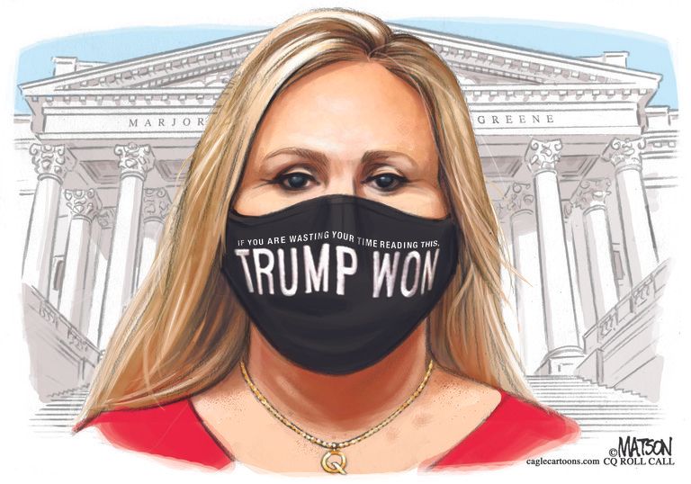 Political Cartoon U.S. marjorie taylor greene trump mask | The Week