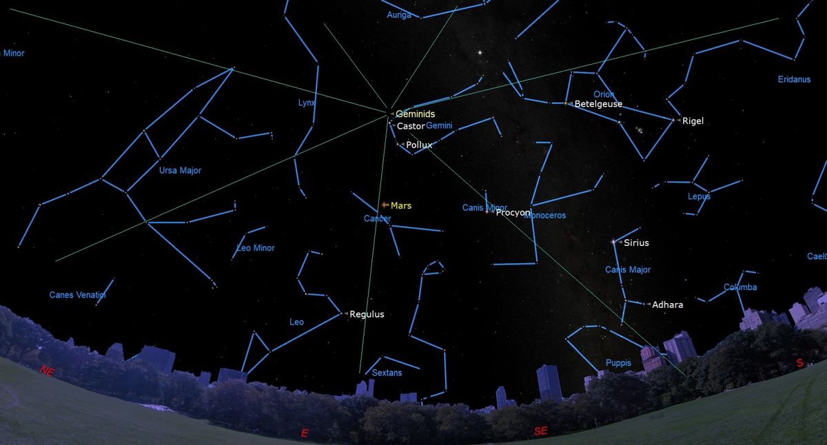 Geminid meteor shower peaks Dec. 13 alongside a bright moon. Here's how ...