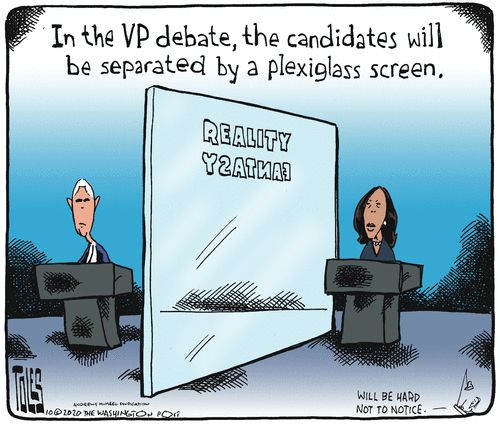 Political Cartoon U.S. Pence Harris debate | The Week