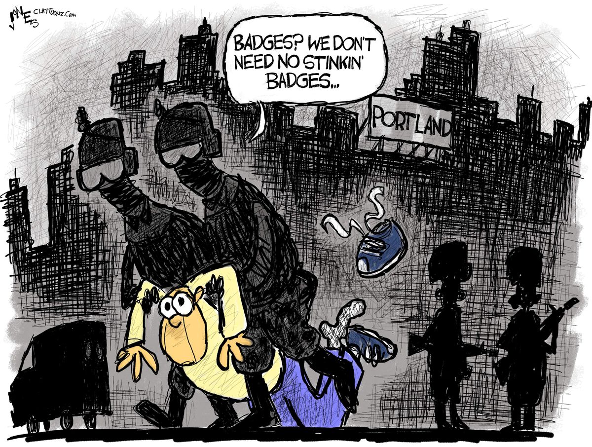 Editorial Cartoon U.S. Portland federal officers protesters | The Week