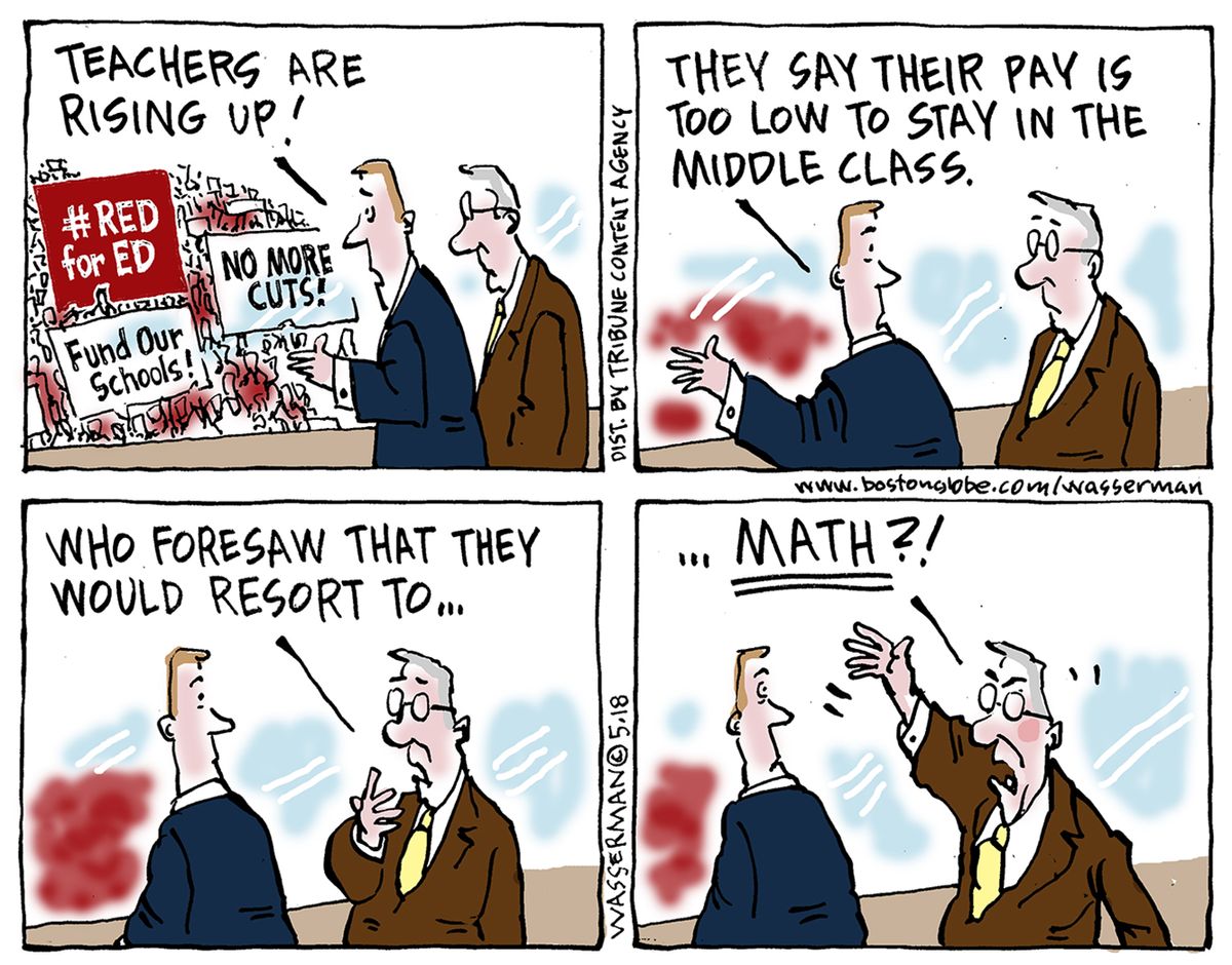 Political cartoon U.S. teacher walkouts strikes | The Week