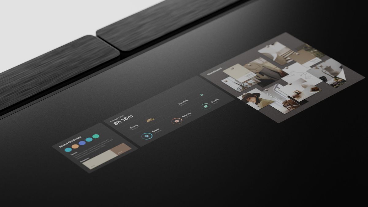 This standing desk has a programmable 24-inch OLED display — and can ...