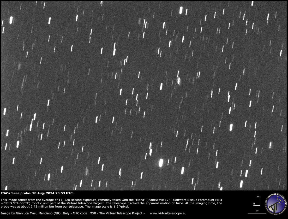 Telescopes capture Jupiter-bound JUICE probe during historic Earth-moon ...