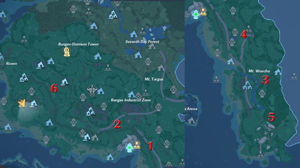 Tower of Fantasy Scenic Point locations | GamesRadar+