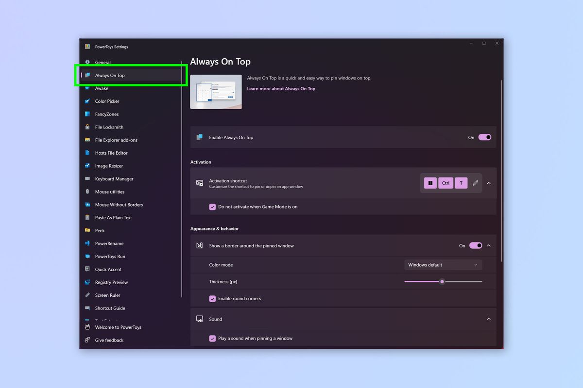 How to use the Always On Top PowerToy on Windows 11 | Tom's Guide