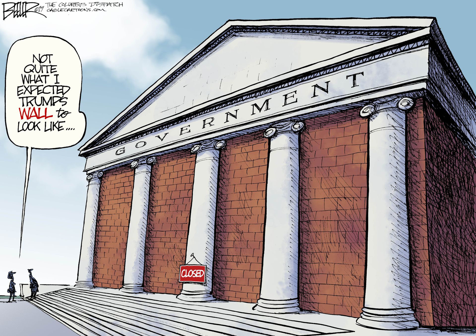 Political cartoon U.S. Trump wall government shutdown | The Week