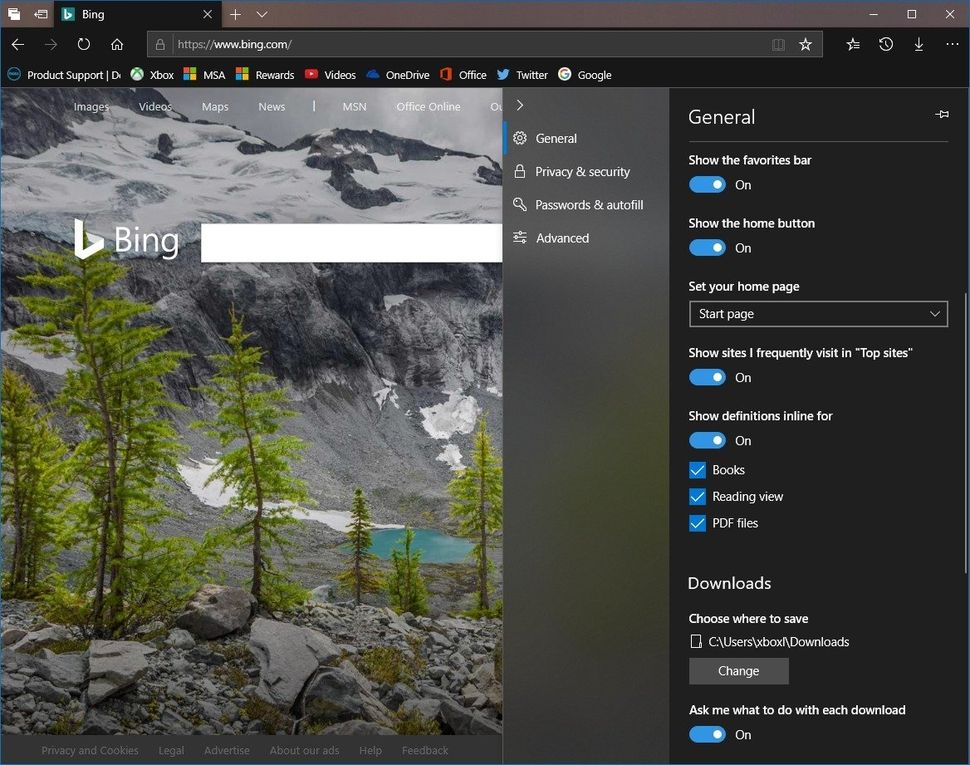 How to manage Microsoft Edge settings on the Windows 10 October 2018 ...
