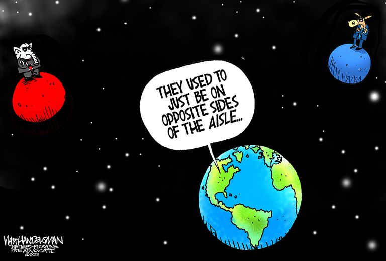 Political Cartoon U.S. Republican Democrat divide | The Week