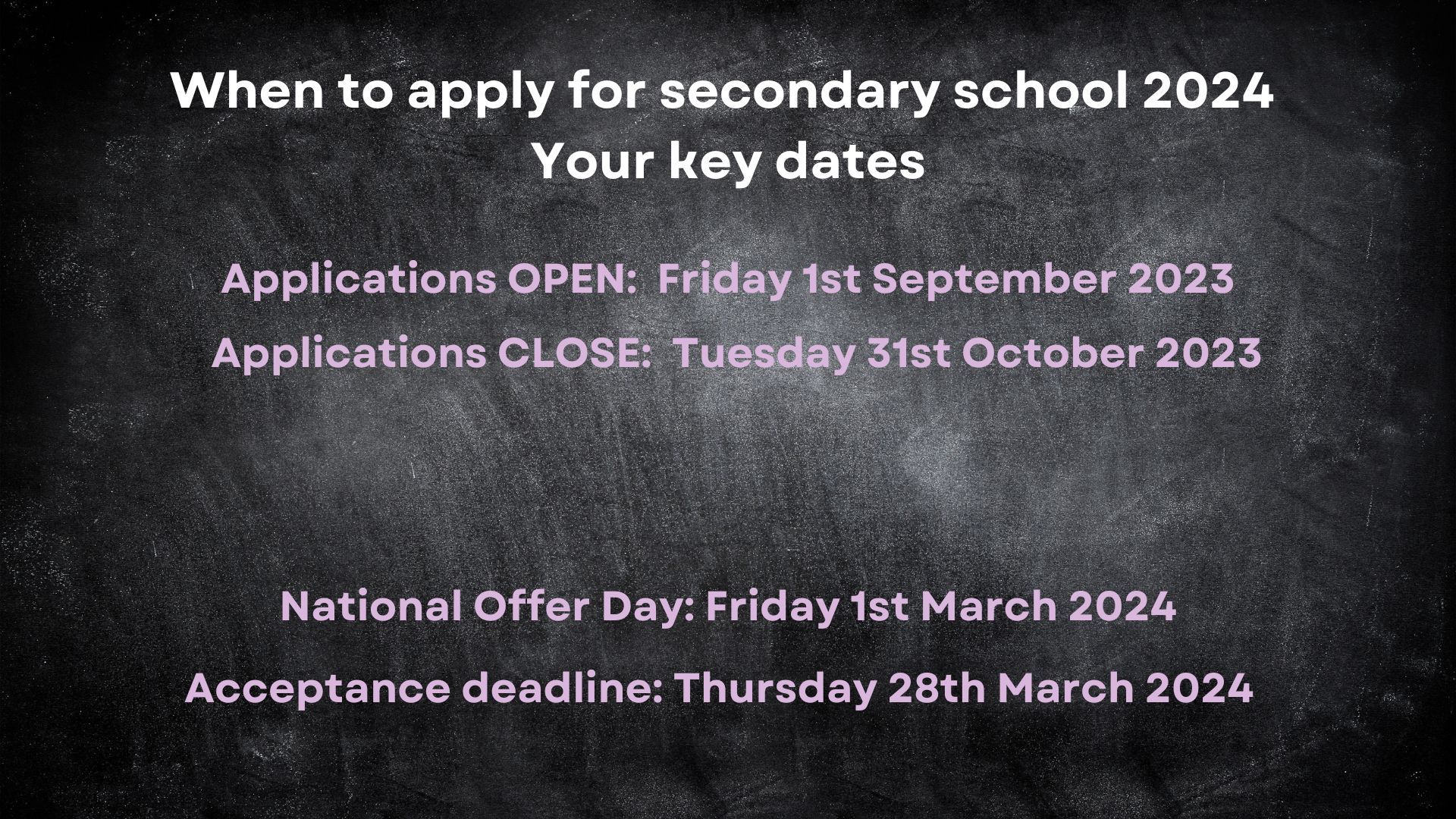 When to apply for secondary school 2024, and the 4 important dates you ...