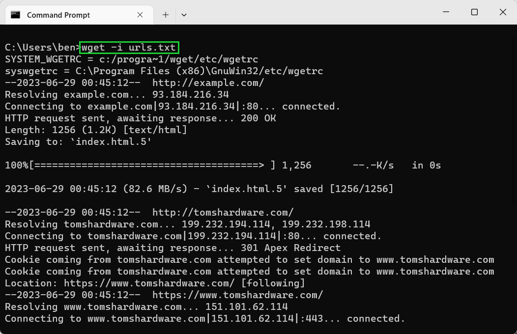 How to Use Wget to Download Files at Windows' Command Line | Tom's Hardware