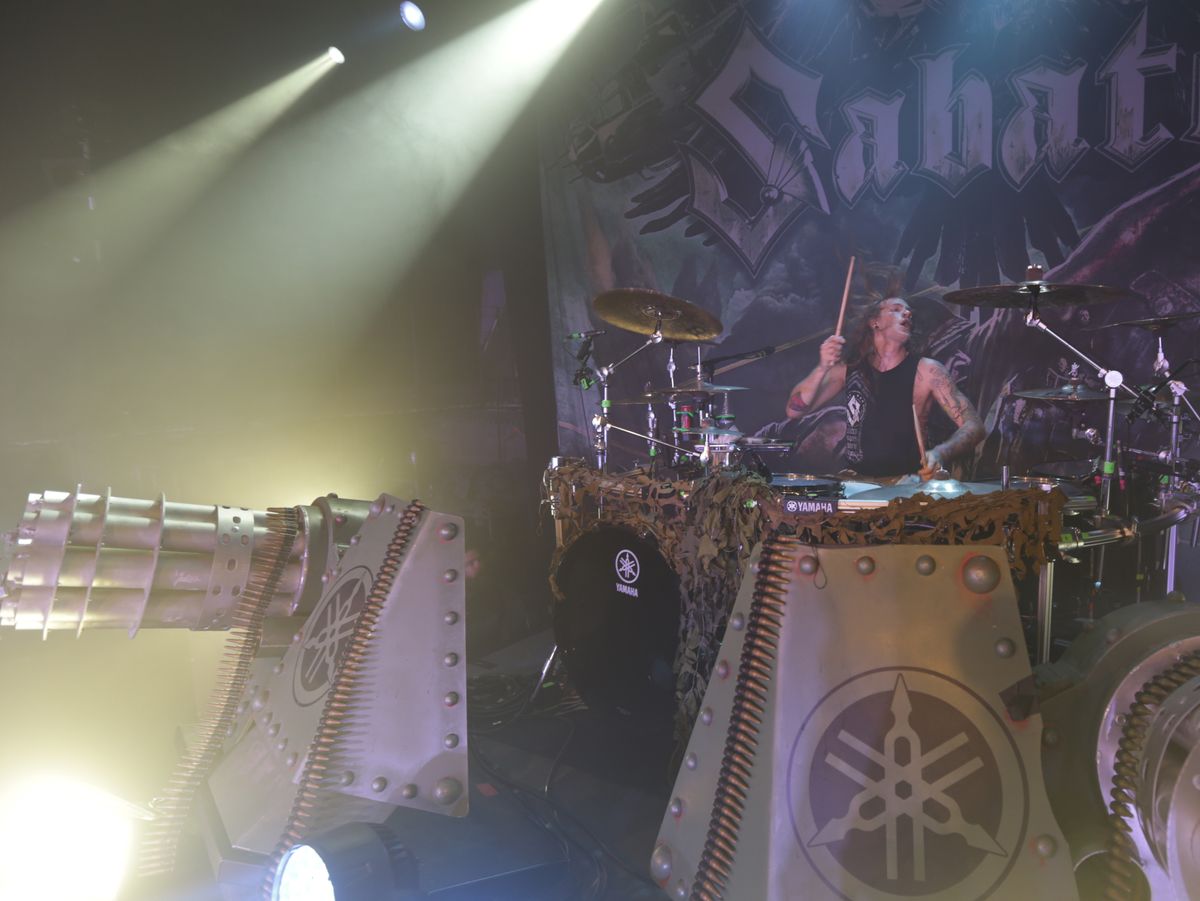 In pictures: Sabaton's two ton tank drum kit riser | MusicRadar