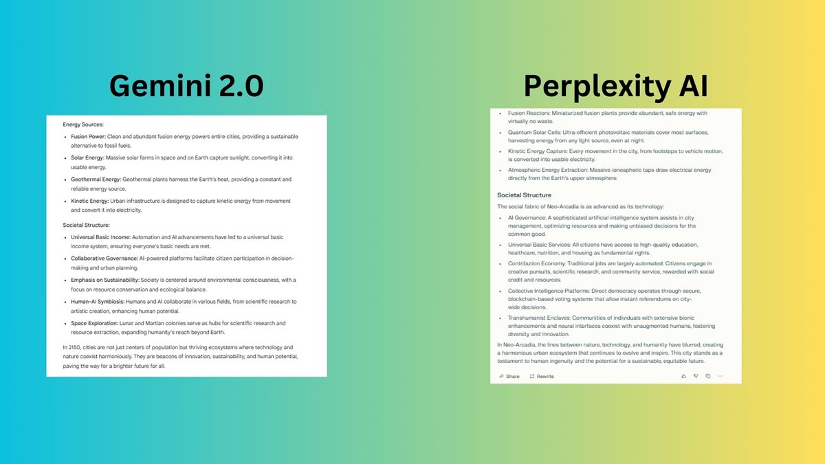 I tested Gemini 2.0 vs Perplexity with 7 prompts created by DeepSeek ...
