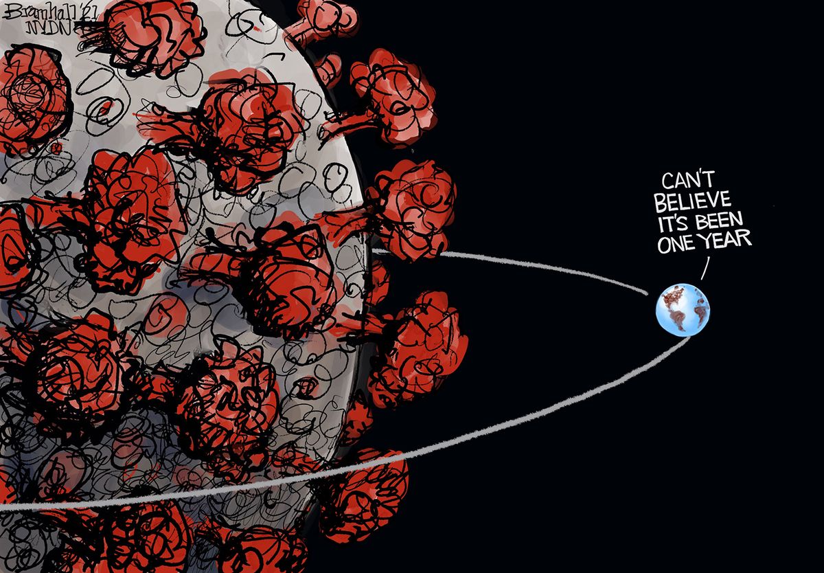 Editorial Cartoon U.S. covid anniversary | The Week