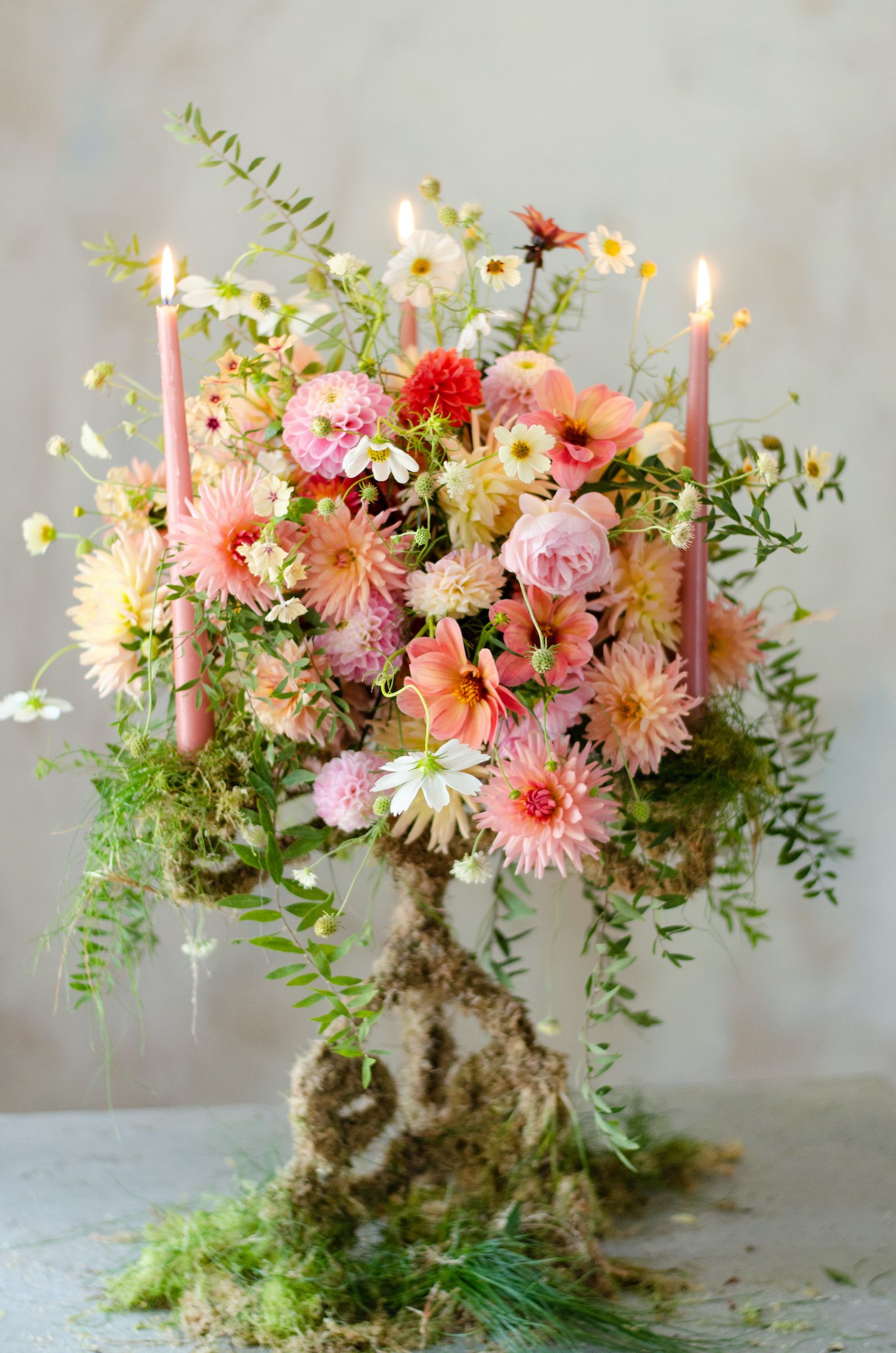 How to make a moss candelabra flower display | Homes and Gardens