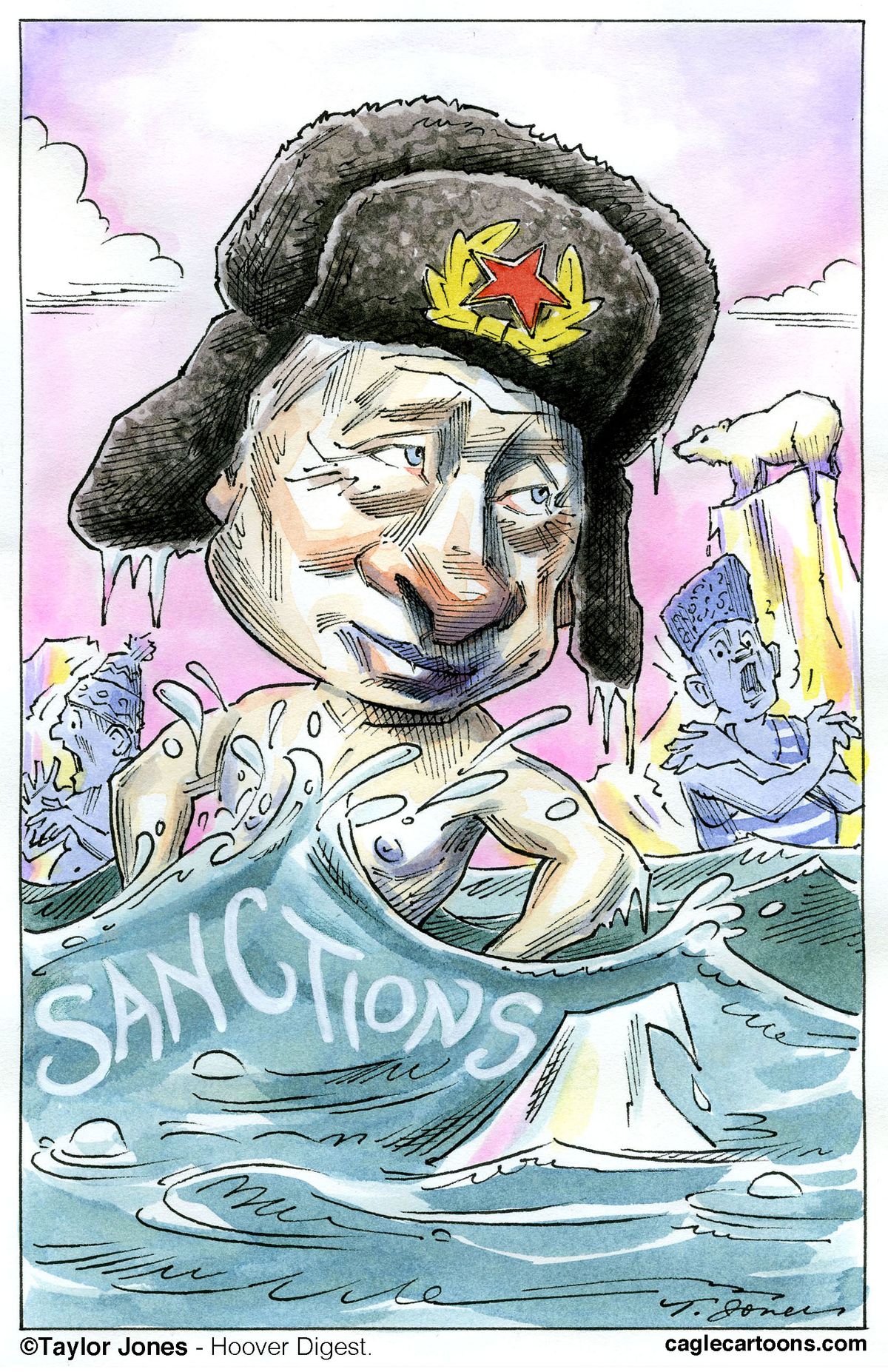 Editorial cartoon World Putin Sanctions Swimming | The Week