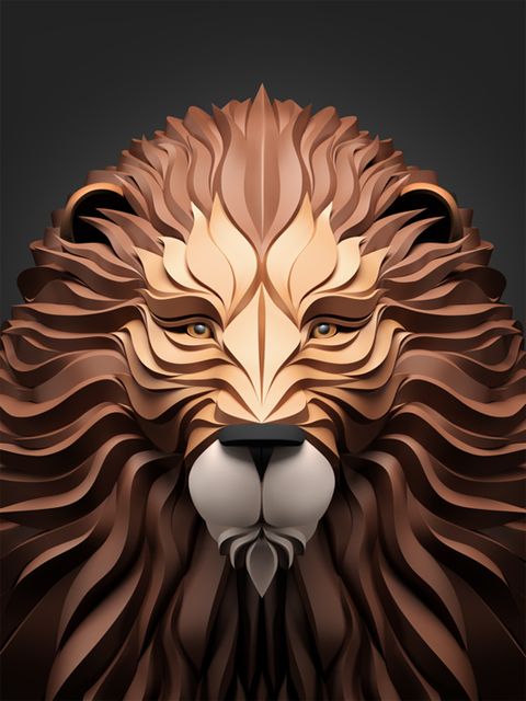 Predators prowl in these 3D-effect vector portraits | Creative Bloq