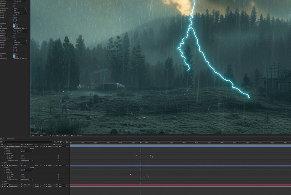 How to use Adobe After Effects to create a lightning effect the easy ...