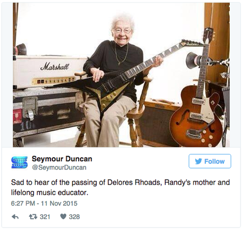 Randy Rhoads' Mother, Delores Rhoads, Dead at 95 | Guitar World