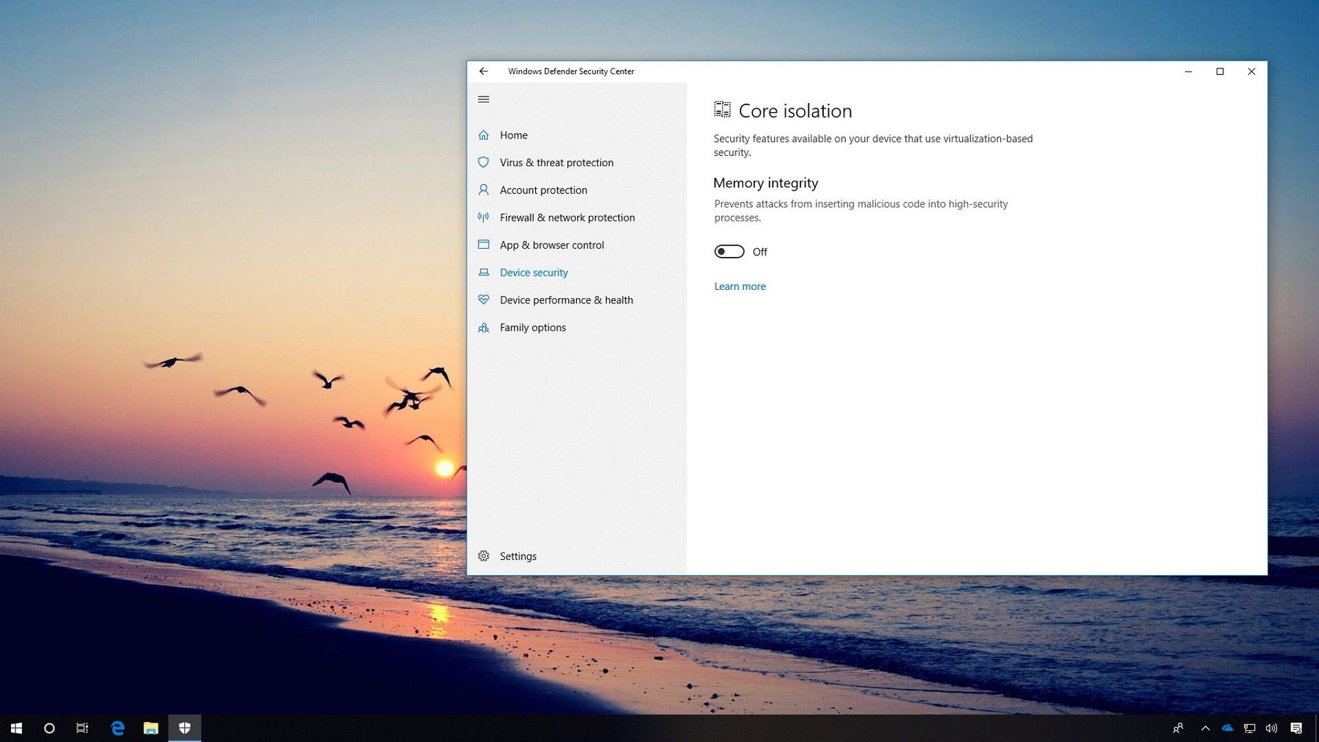 How to enable memory integrity protection on Windows 10 April 2018 ...