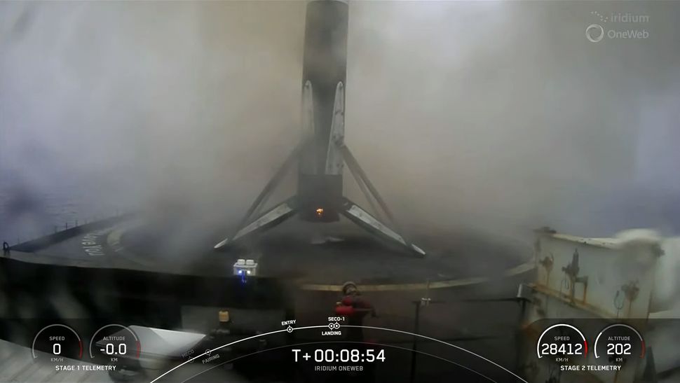 Spacex Launches 21 Oneweb And Iridium Satellites Lands Rocket In
