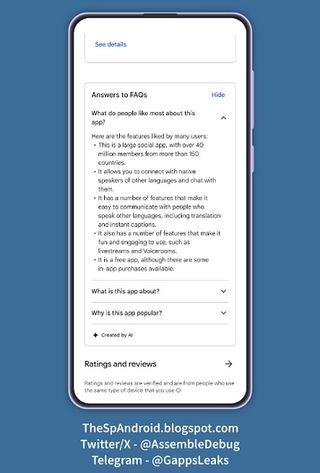 Play Store's AI-generated FAQs could arrive soon with an expandable ...