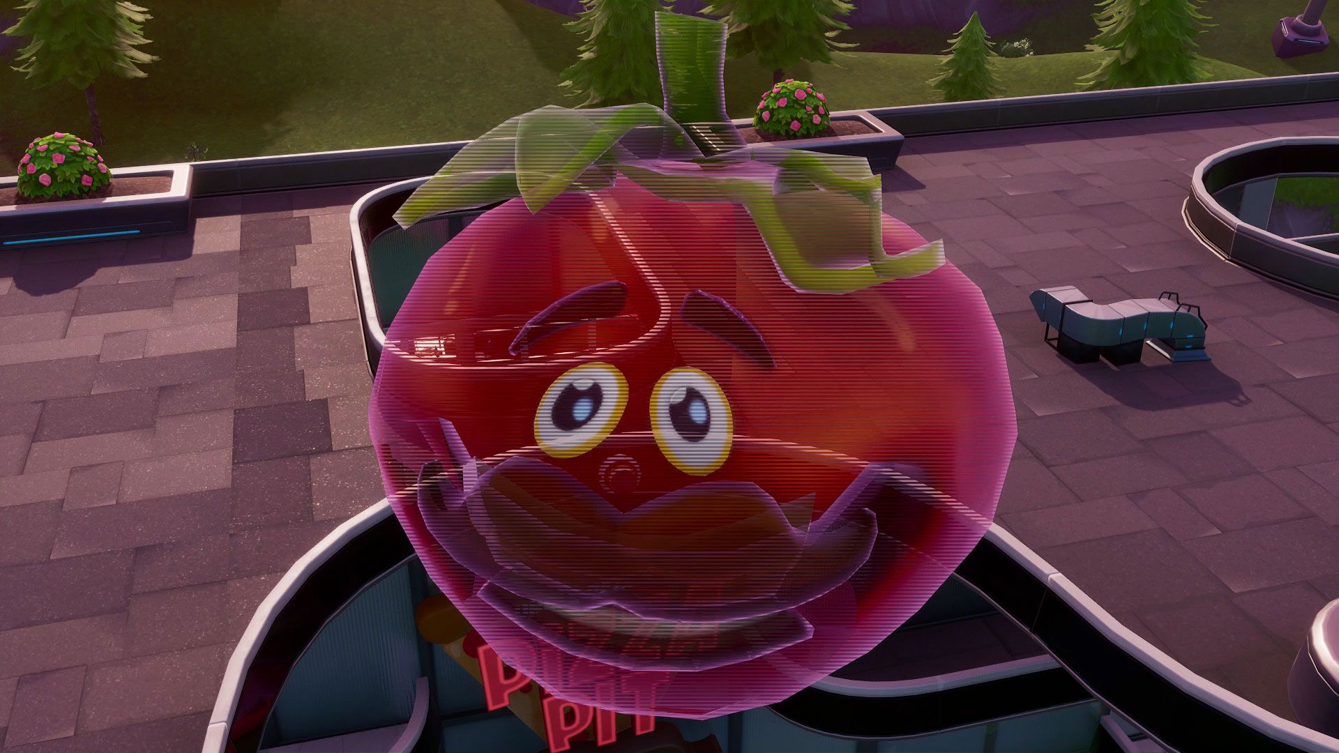 Fortnite holographic Tomato head, Durrr Burger head, and giant Dumpling ...