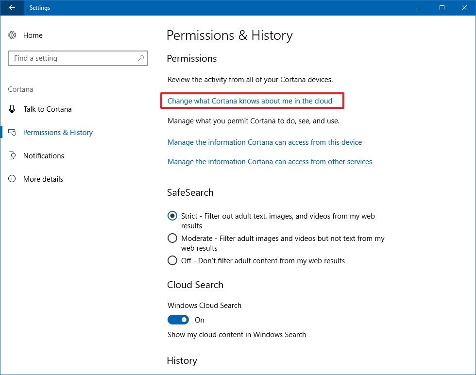 How to manage Cortana settings on the Windows 10 Fall Creators Update ...