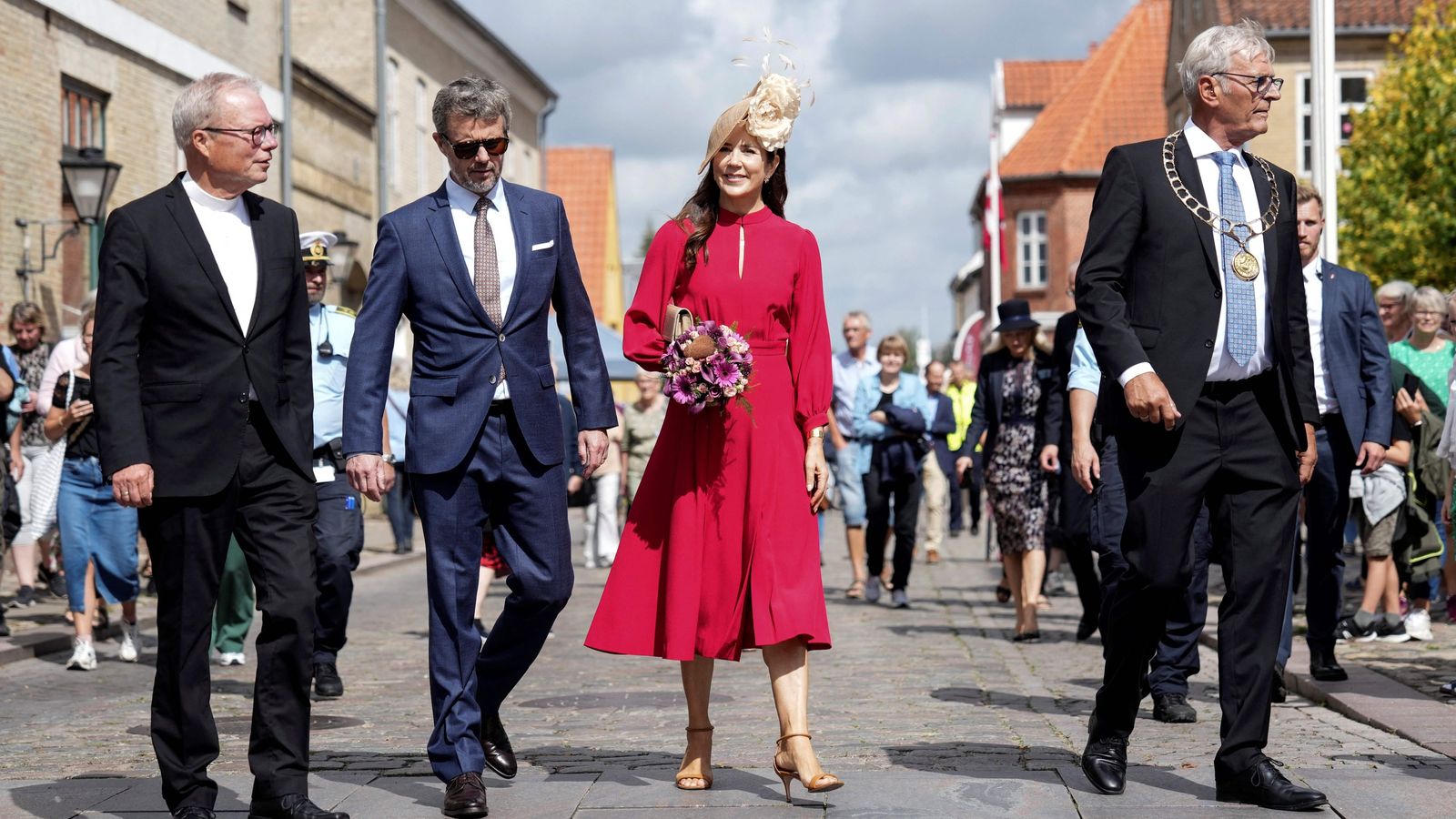 Crown Princess Mary of Denmark’s cherry red keyhole dress | Woman & Home