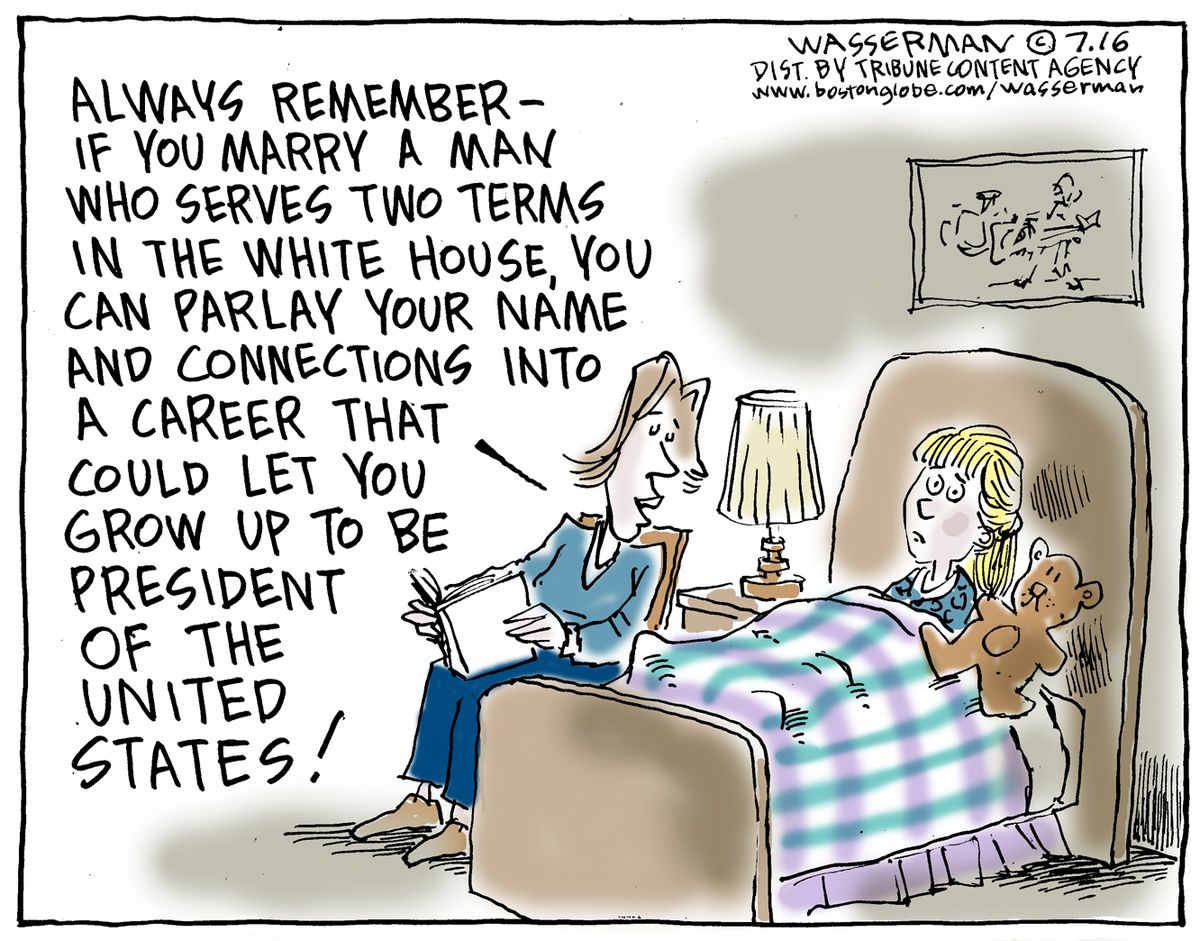 Political cartoon U.S. Clinton bedtime story | The Week